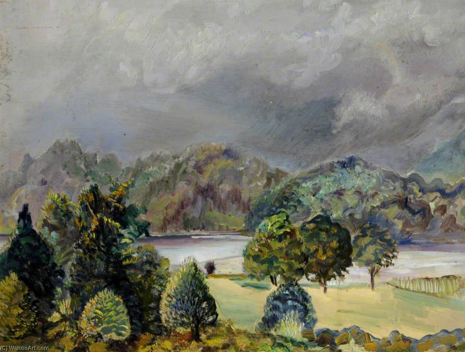 Get Art Reproductions Mist in the Trossachs, 1937 by Francis Ferdinand ...