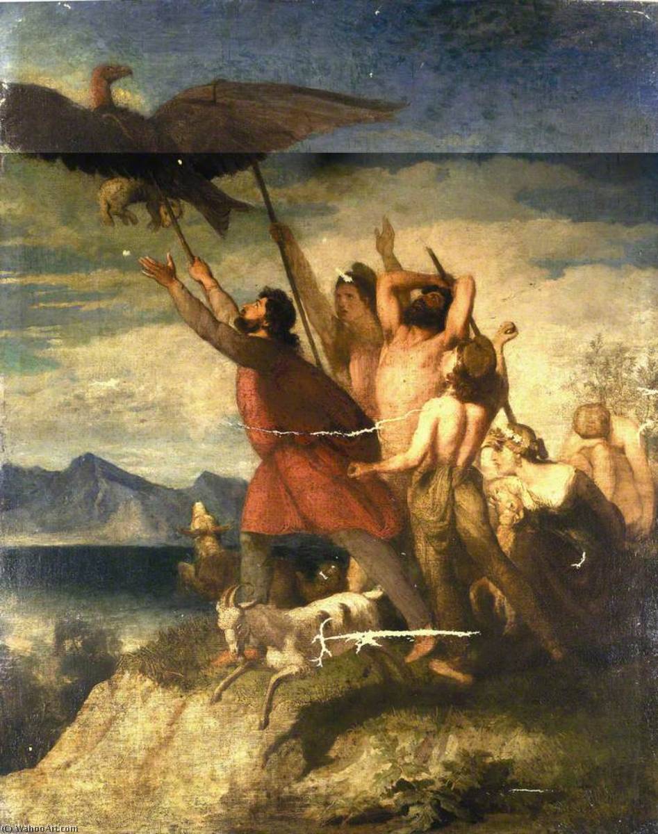 Artwork Replica Greek Hill Shepherds Rescuing a Lamb from a Vulture ...