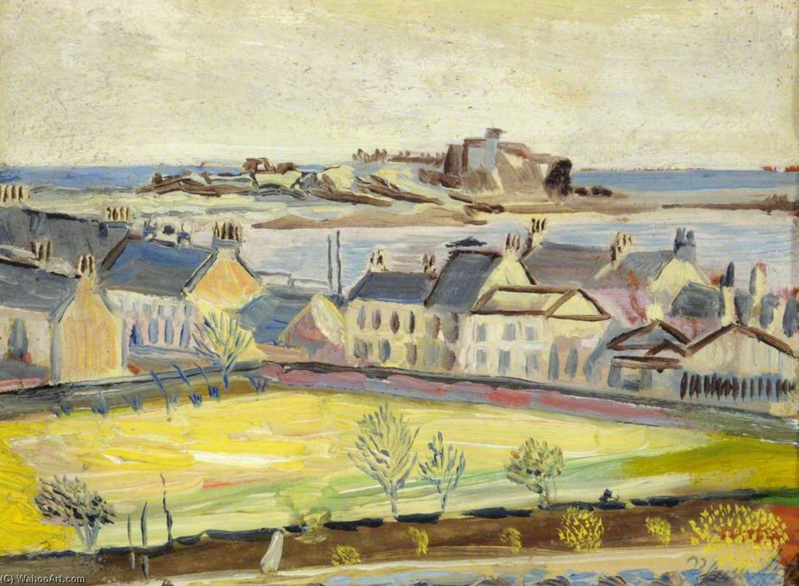 Art Reproductions First Tower and Elizabeth Castle, 1950 by Francis ...