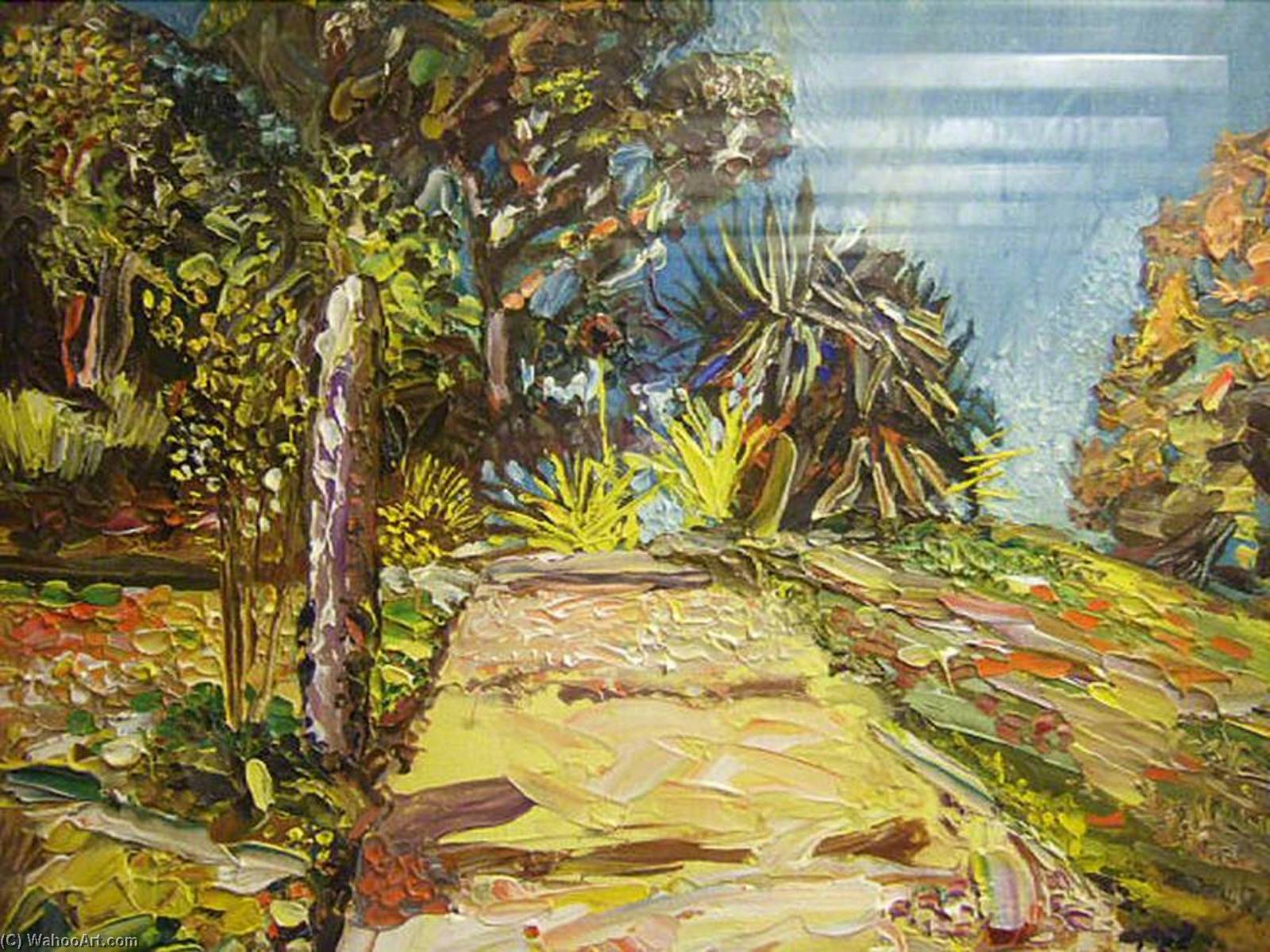 Oil Painting Replica In a Portuguese Garden, 1936 by Francis Ferdinand ...