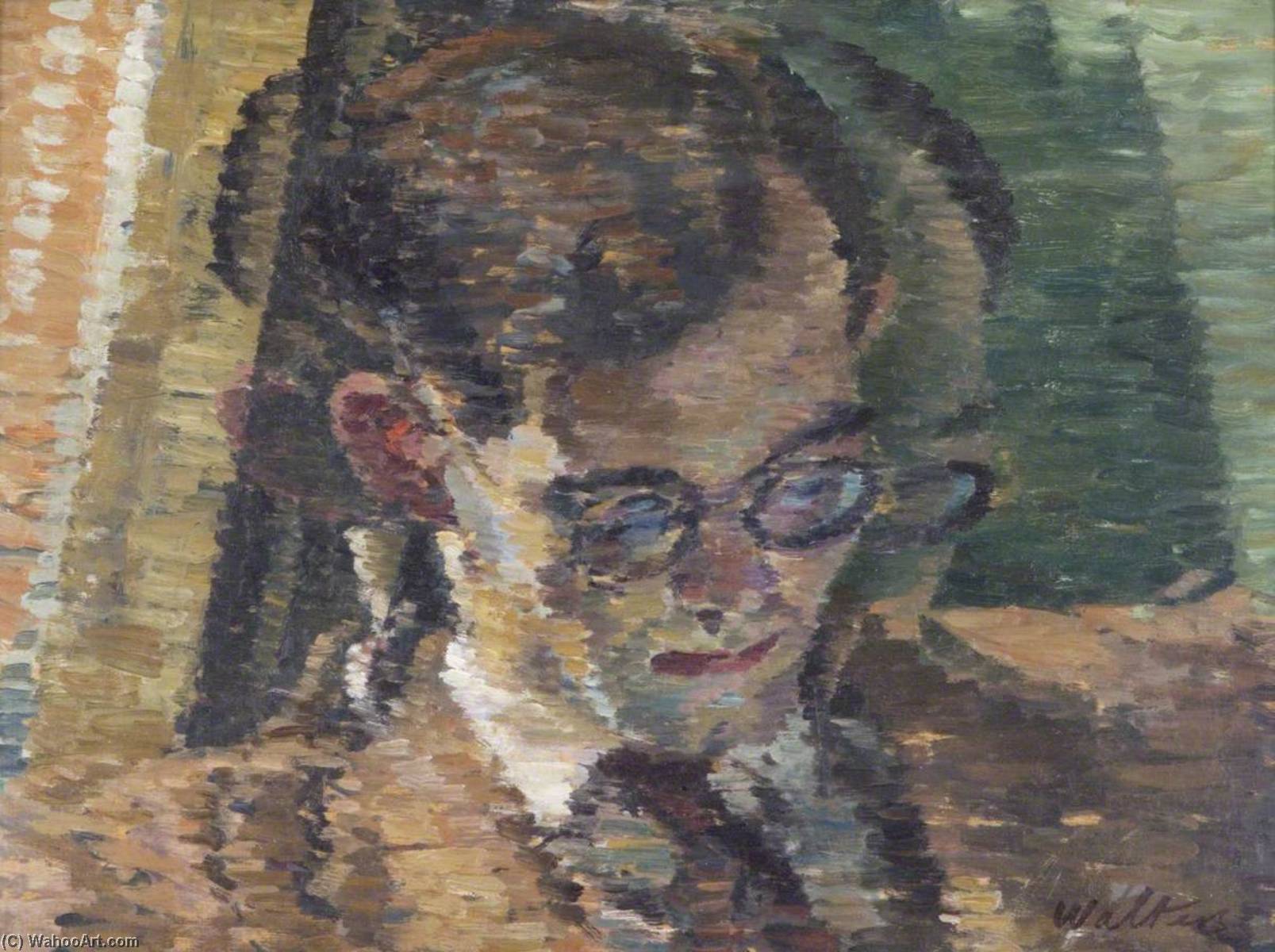 Réplique De Peinture Young Man with Spectacles, 1936 de Evan Walters ...