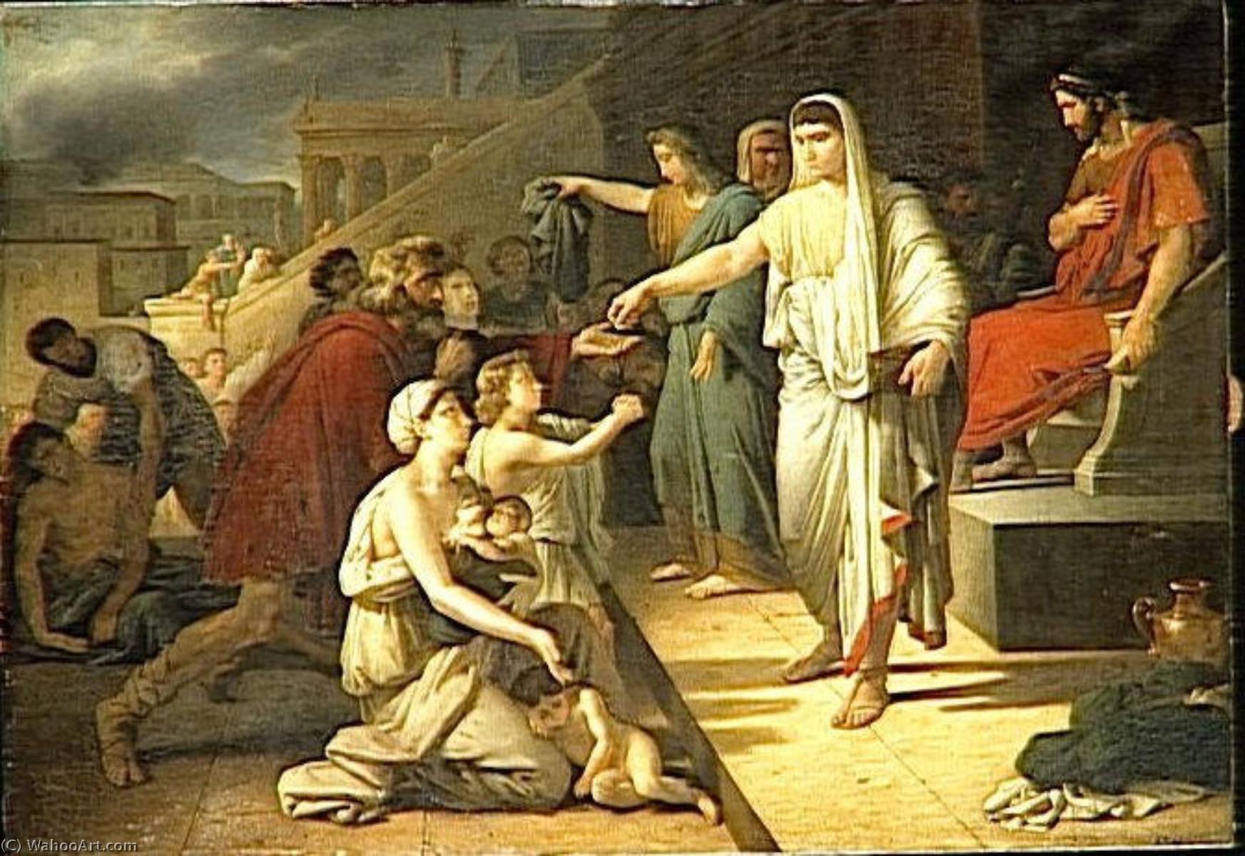 Buy Museum Art Reproductions TITUS ET VESPASIEN FONT DISTRIBUER DES SECOURS AU PEUPLE by ...