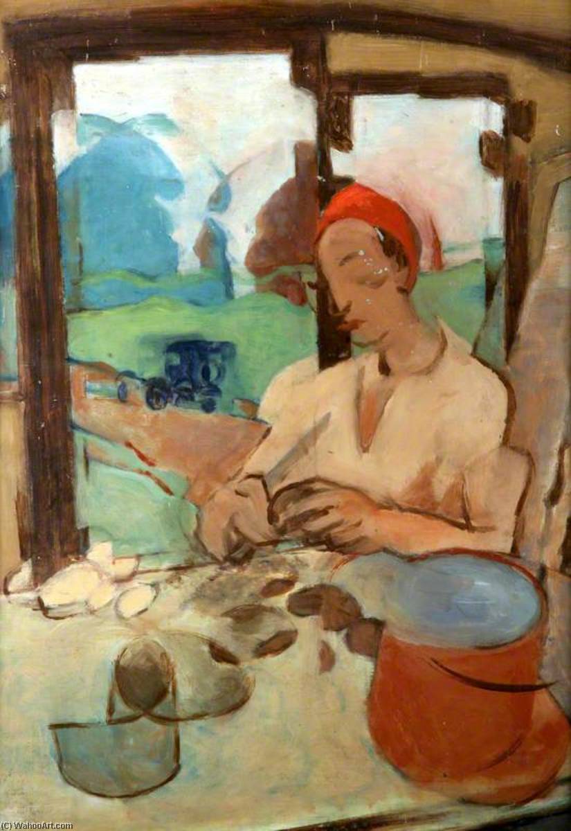 Get Art Reproductions Woman Peeling Potatoes by Evan Walters (1892-1951 ...