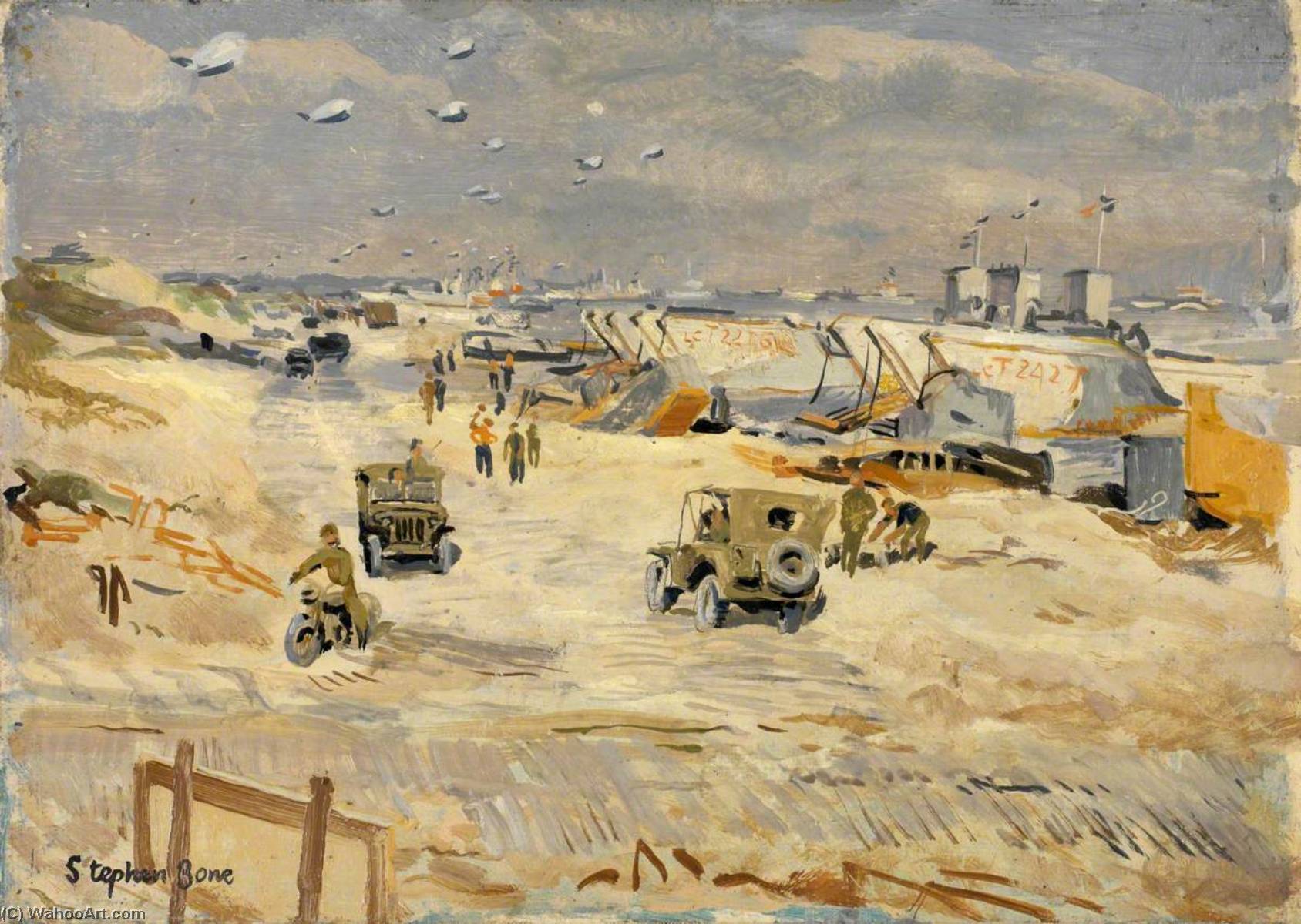 Achat Réplique De Peinture Courseulles Beach, 1944 de Stephen Bone ...