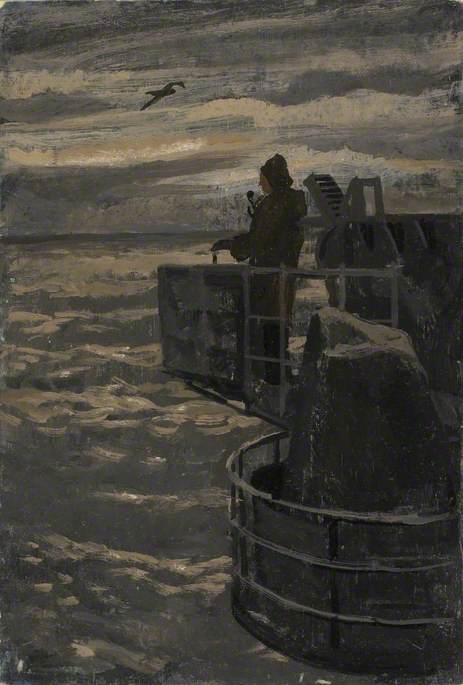 Get Art Reproductions On Board an Escort Carrier Lookout at Dawn, HMS ...
