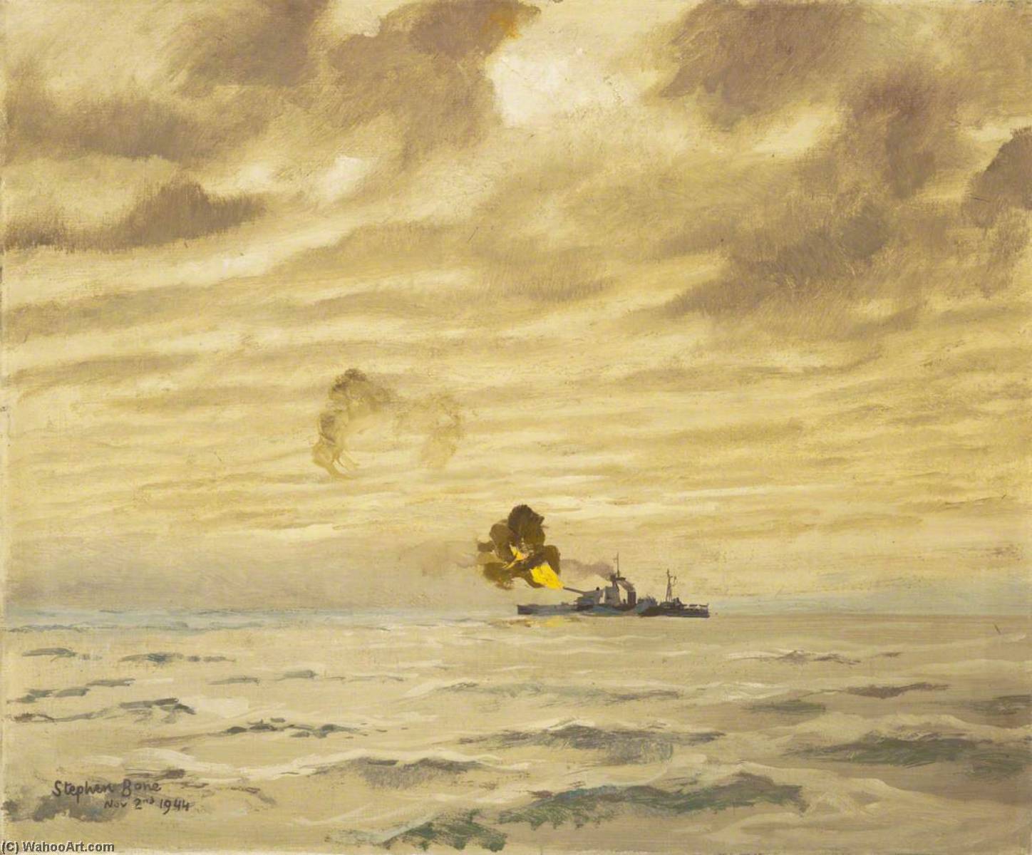 Get Art Reproductions HMS `Erebus` in Action off Walcheren, 1943 by ...