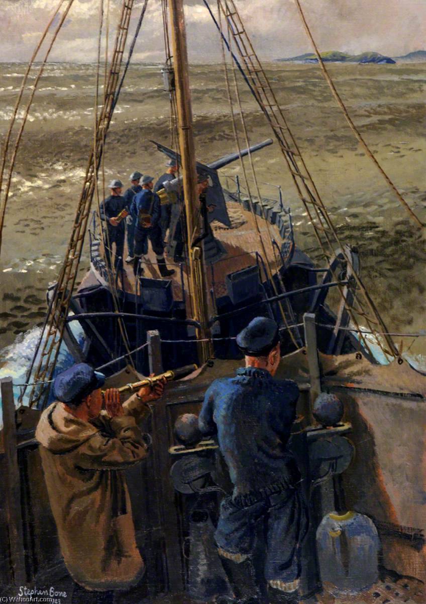 Get Art Reproductions Trawler`s Twelve Pounder, 1943 by Stephen Bone ...