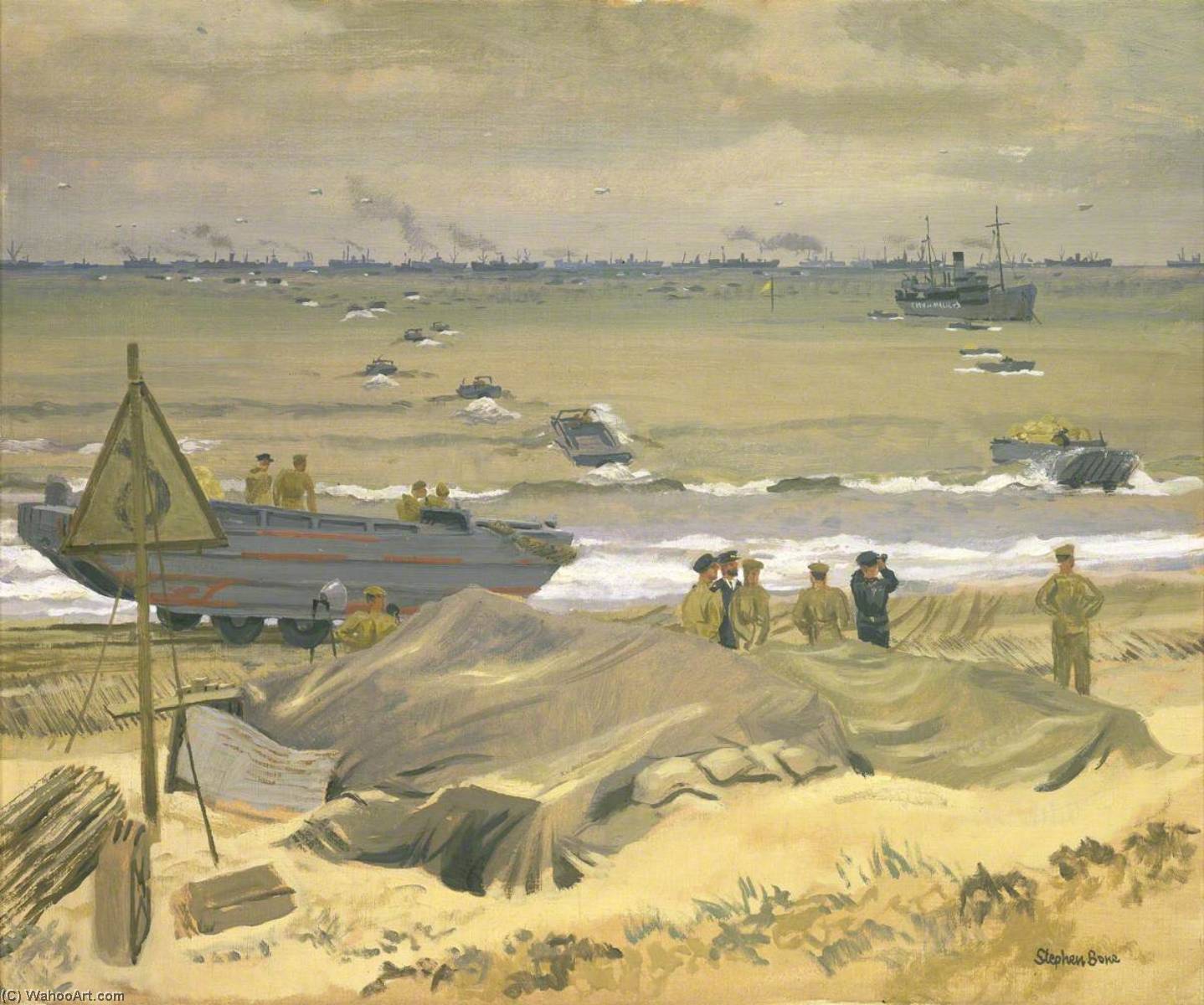 Buy Museum Art Reproductions View of Courseulles with DUKWs Landing ...