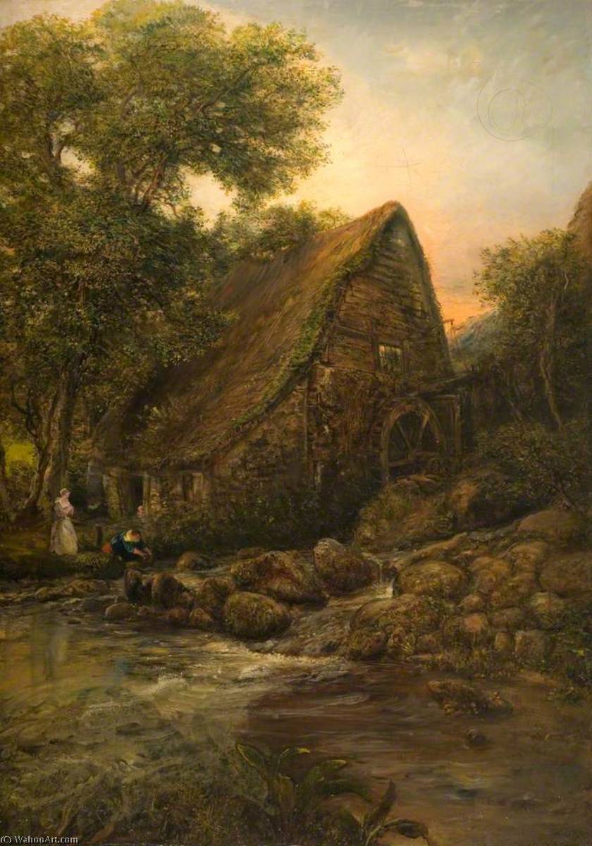 Museum Art Reproductions The Old Mill Wheel by Henry Mark Anthony (1817 ...