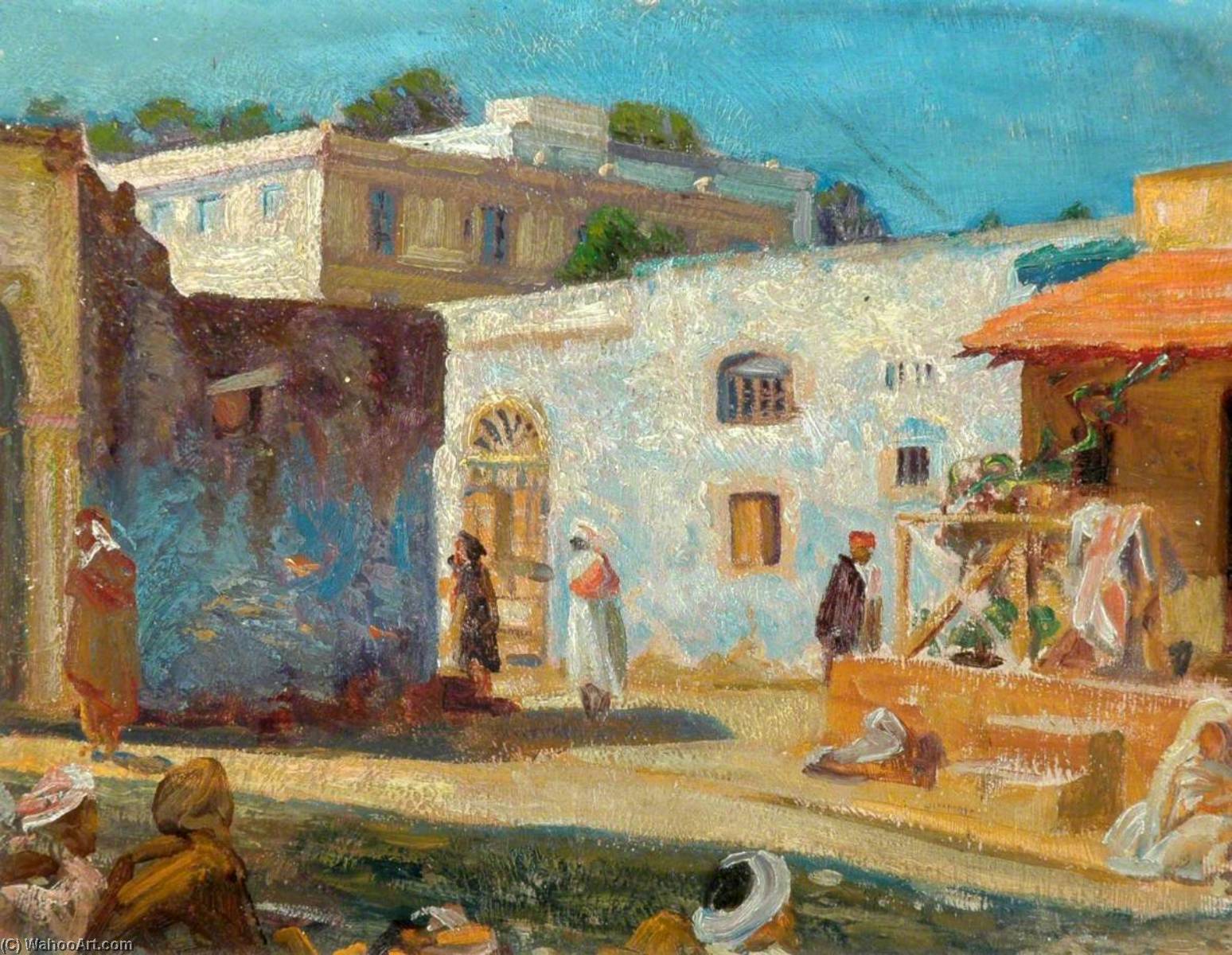 Paintings Reproductions Street Scene in Tangiers, 1914 by Christopher ...