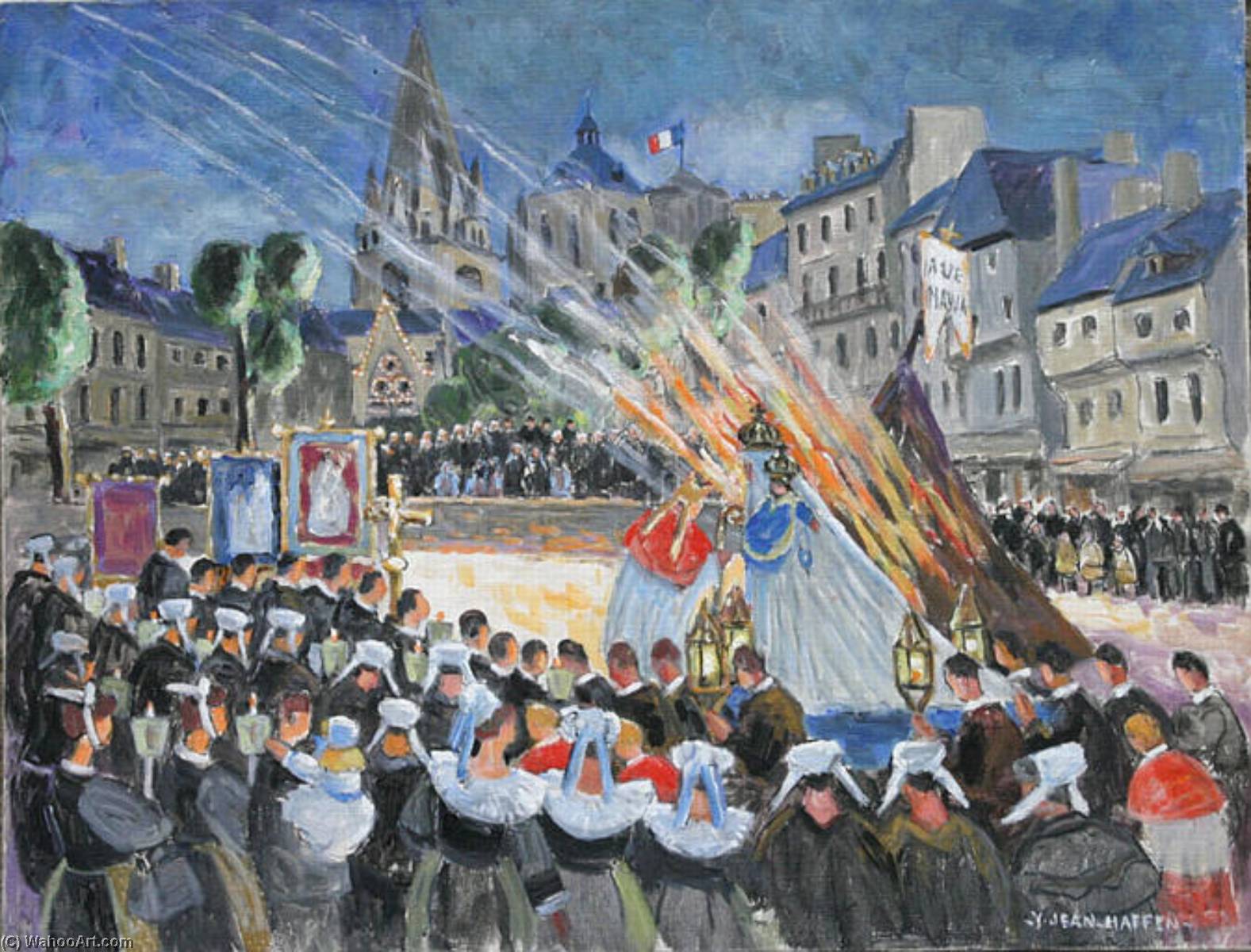 Feu de joie à Guingamp de Yvonne Jean Haffen (1895-1993) Yvonne Jean ...