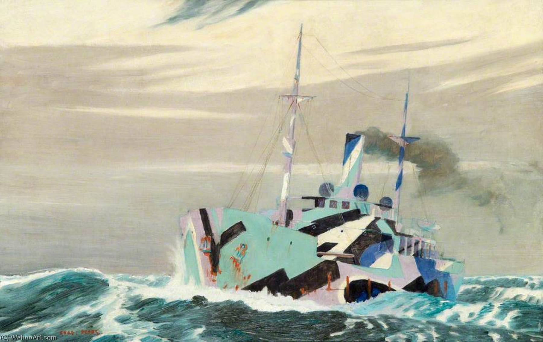 Get Paintings Reproductions A Dazzled Merchantman, 1918 by Charles ...
