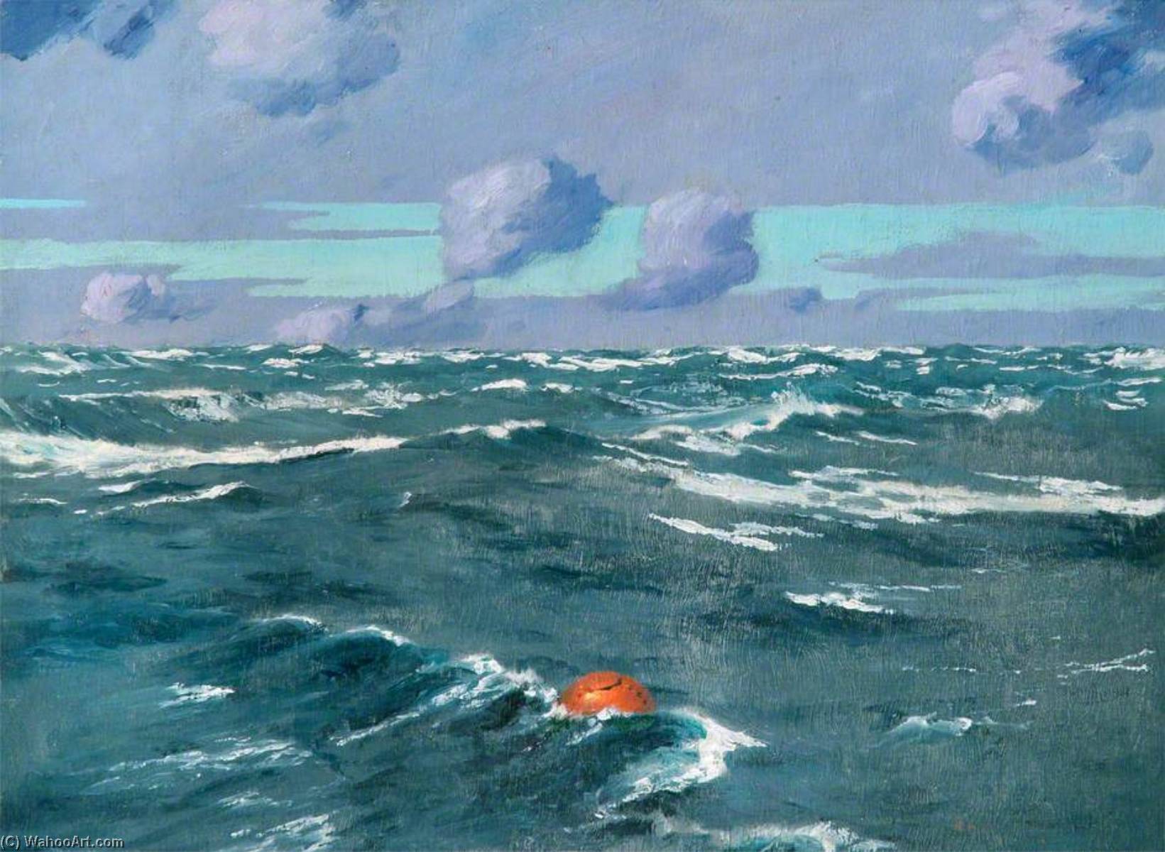 Paintings Reproductions A Drifting Mine, 1918 by Charles Pears ...