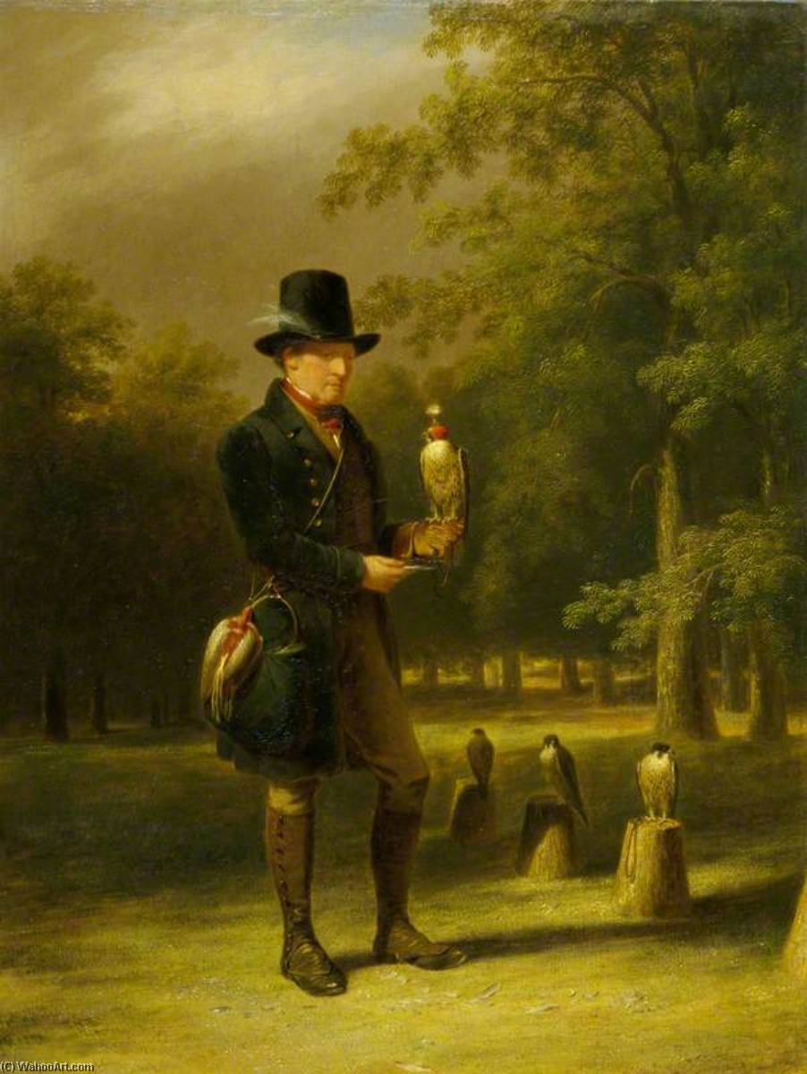 Oil Painting Replica A Falconer, 1833 by James Giles (1801-1870 ...