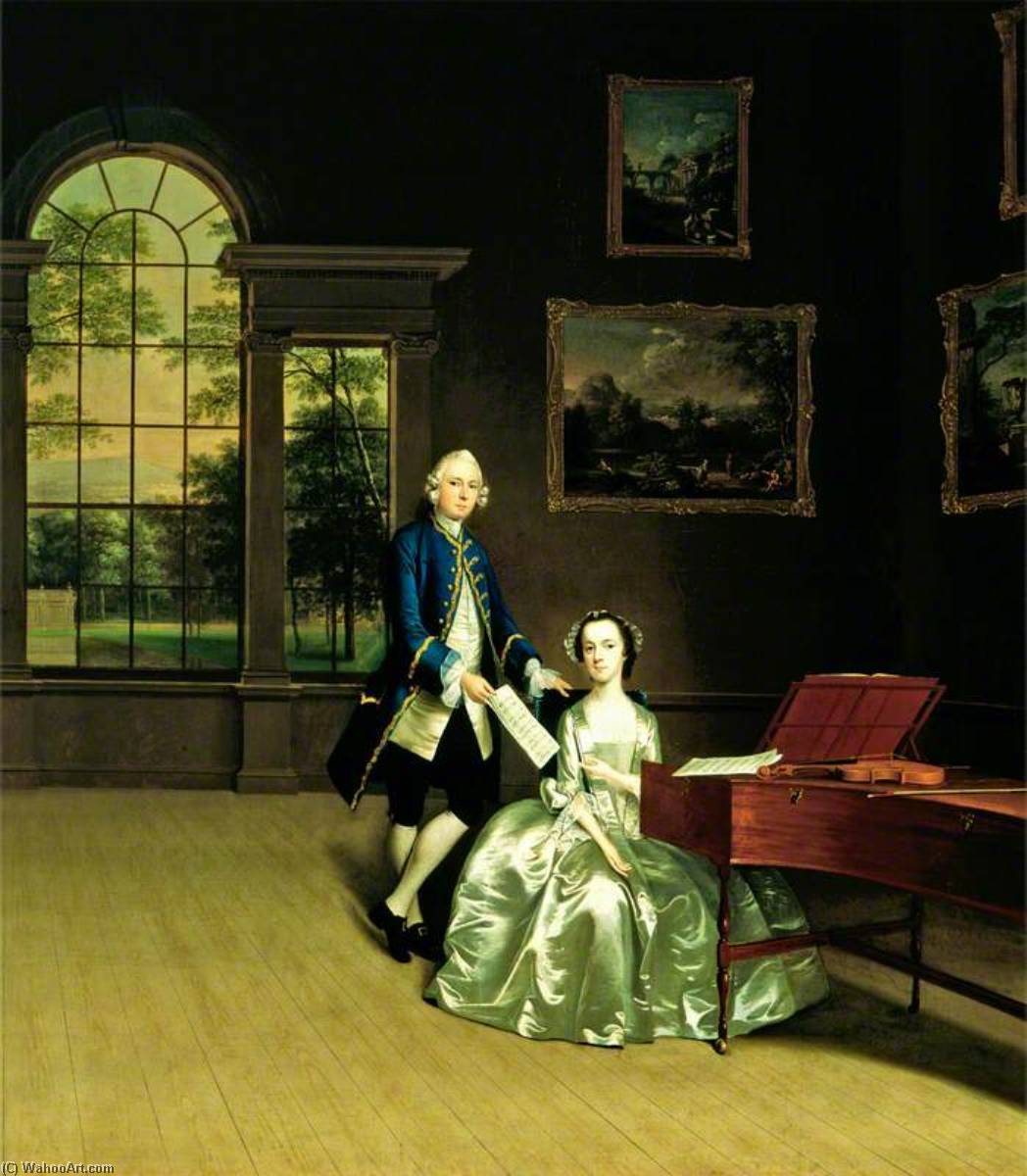Art Reproductions The Duet, 1749 by Arthur William Devis (1712-1787, United Kingdom) | ArtsDot.com