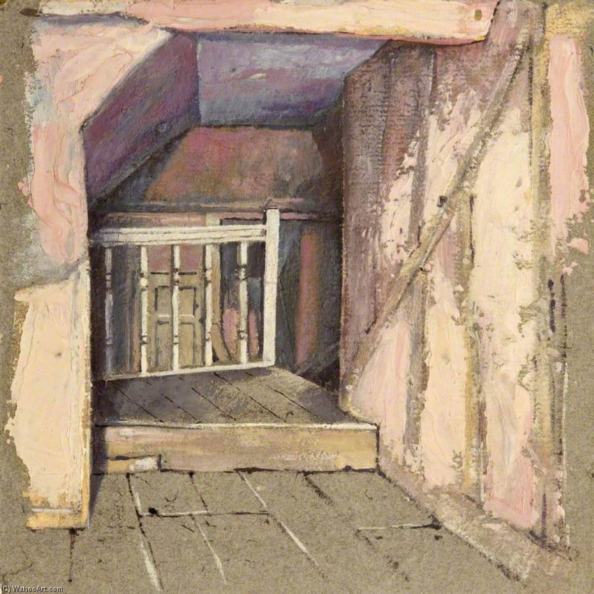 Art Reproductions The Attic Stairs at Elmsley, Yoxford, 1912 by Charles ...