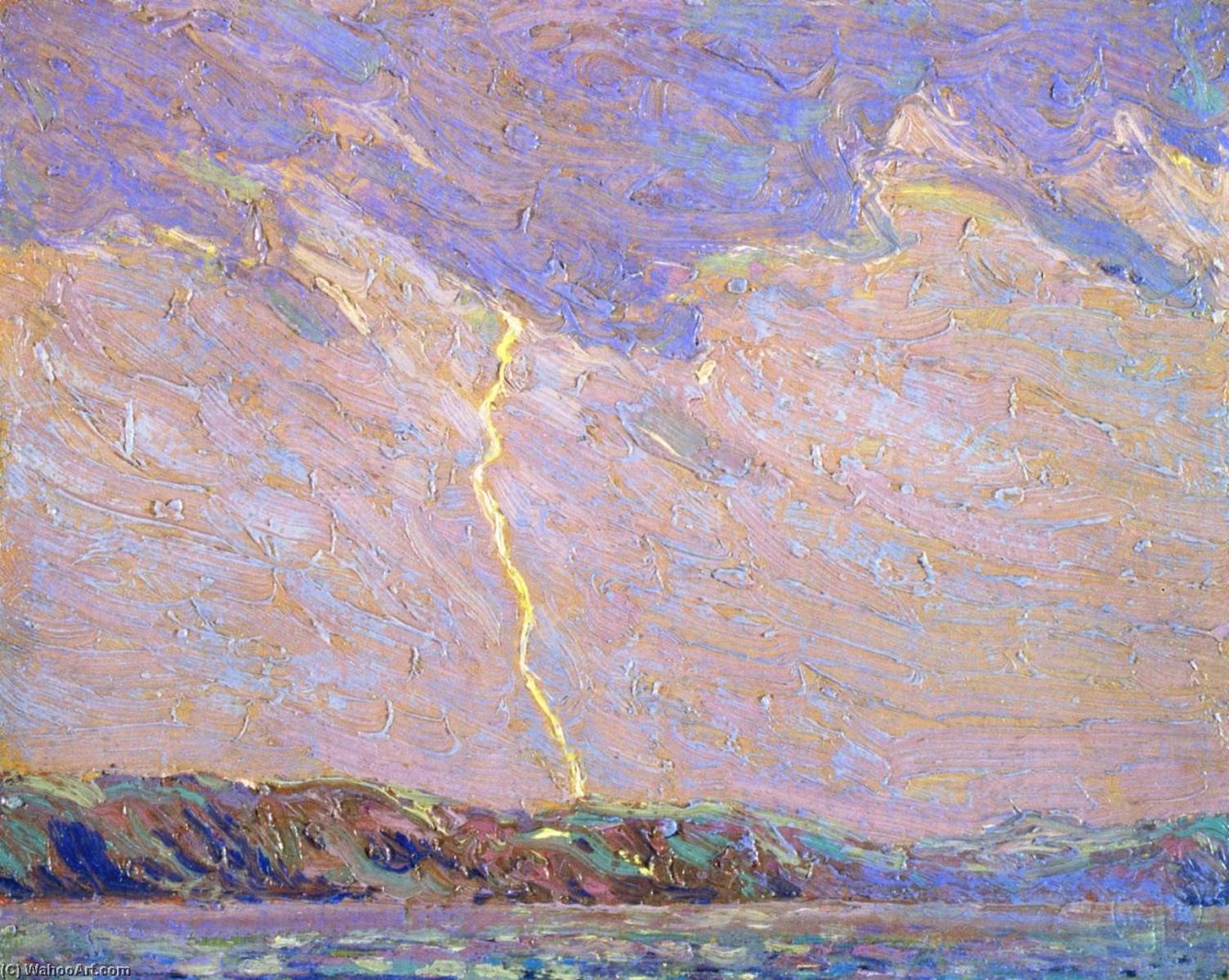 Get Paintings Reproductions Lightning, Canoe Lake, 1915 by Tom Thomson ...