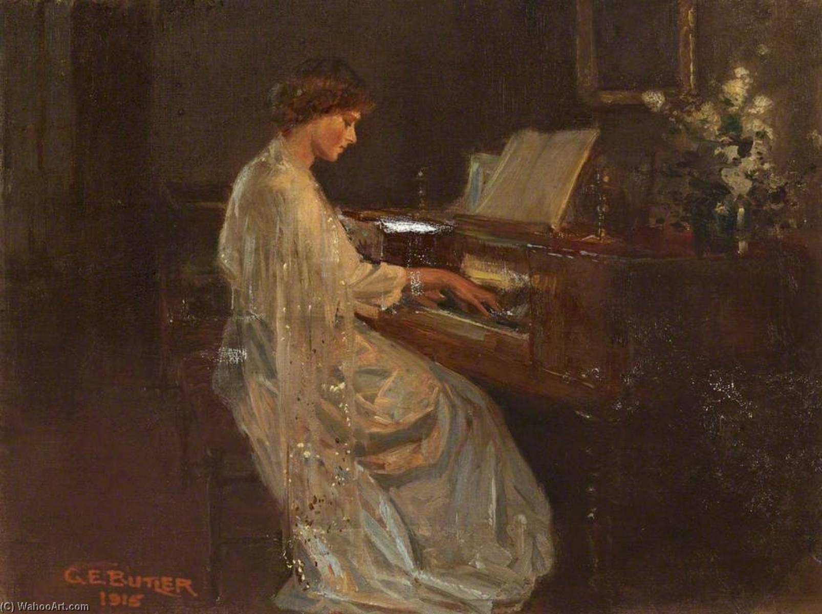 Museum Art Reproductions At the Piano, 1915 by George Edmund Butler ...