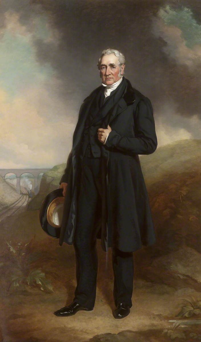藝術再現 George Stephenson(1781-1848), 1847 通过 John Lindsay Lucas (1807 ...