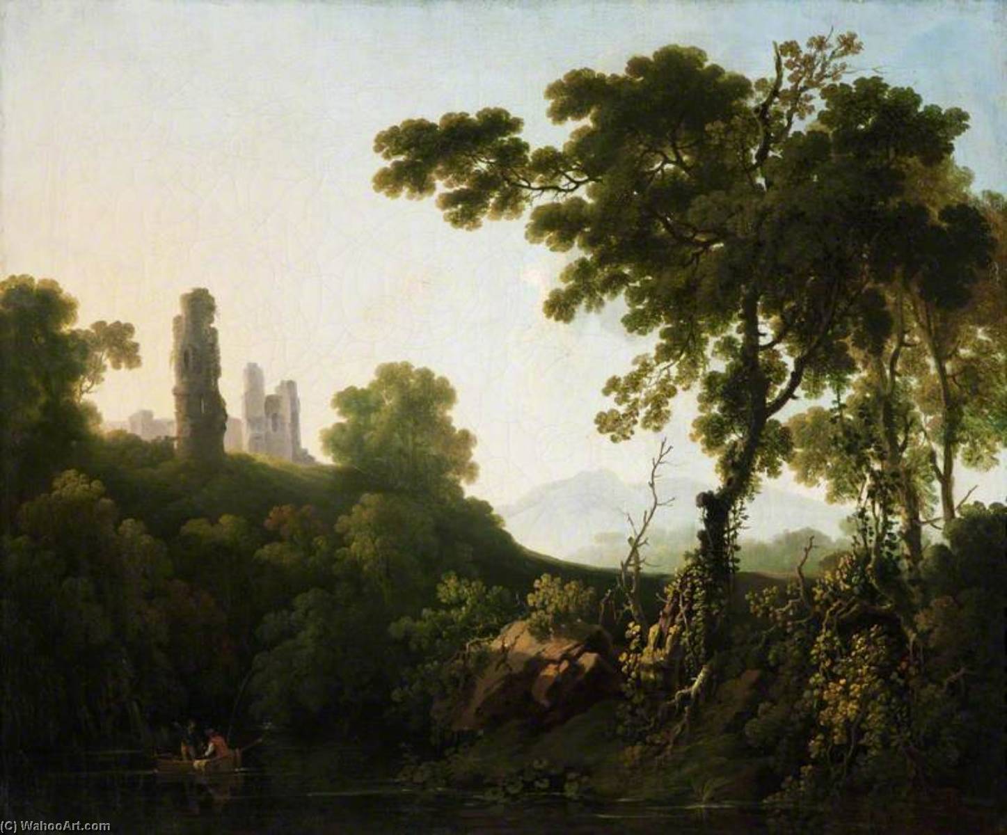 Get Art Reproductions Sunset and Ruins by George Barret The Elder (1732 ...