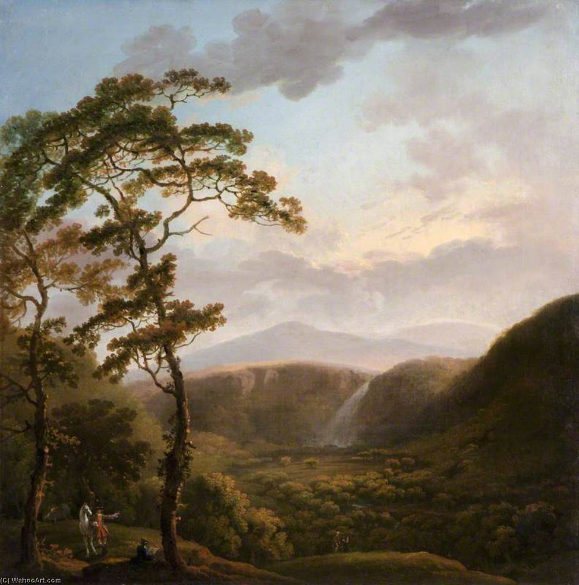 Get Art Reproductions The Waterfall at Powerscourt by George Barret The ...