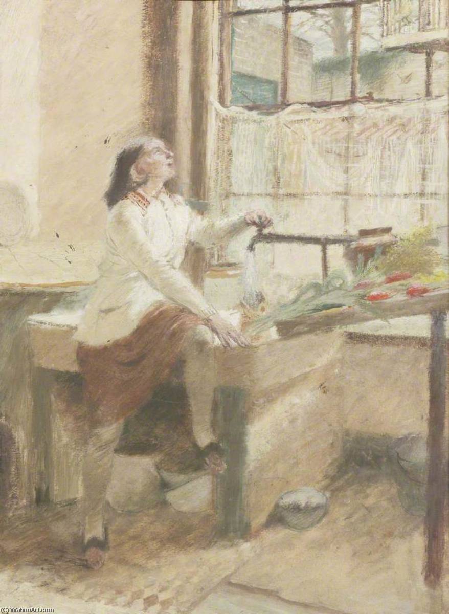 Art Reproductions Girl and a Birdcage, 1934 by Evelyn Mary Dunbar ...