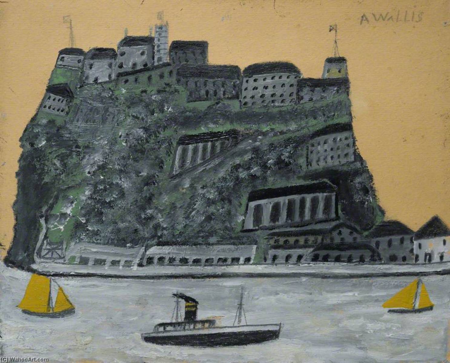 Paintings Reproductions Gibraltar ( ) by Alfred Wallis (1855-1942 ...