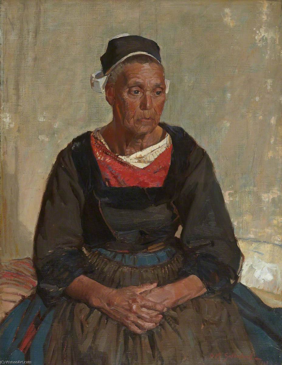 Paintings Reproductions Breton Peasant, 1923 by David Macbeth ...