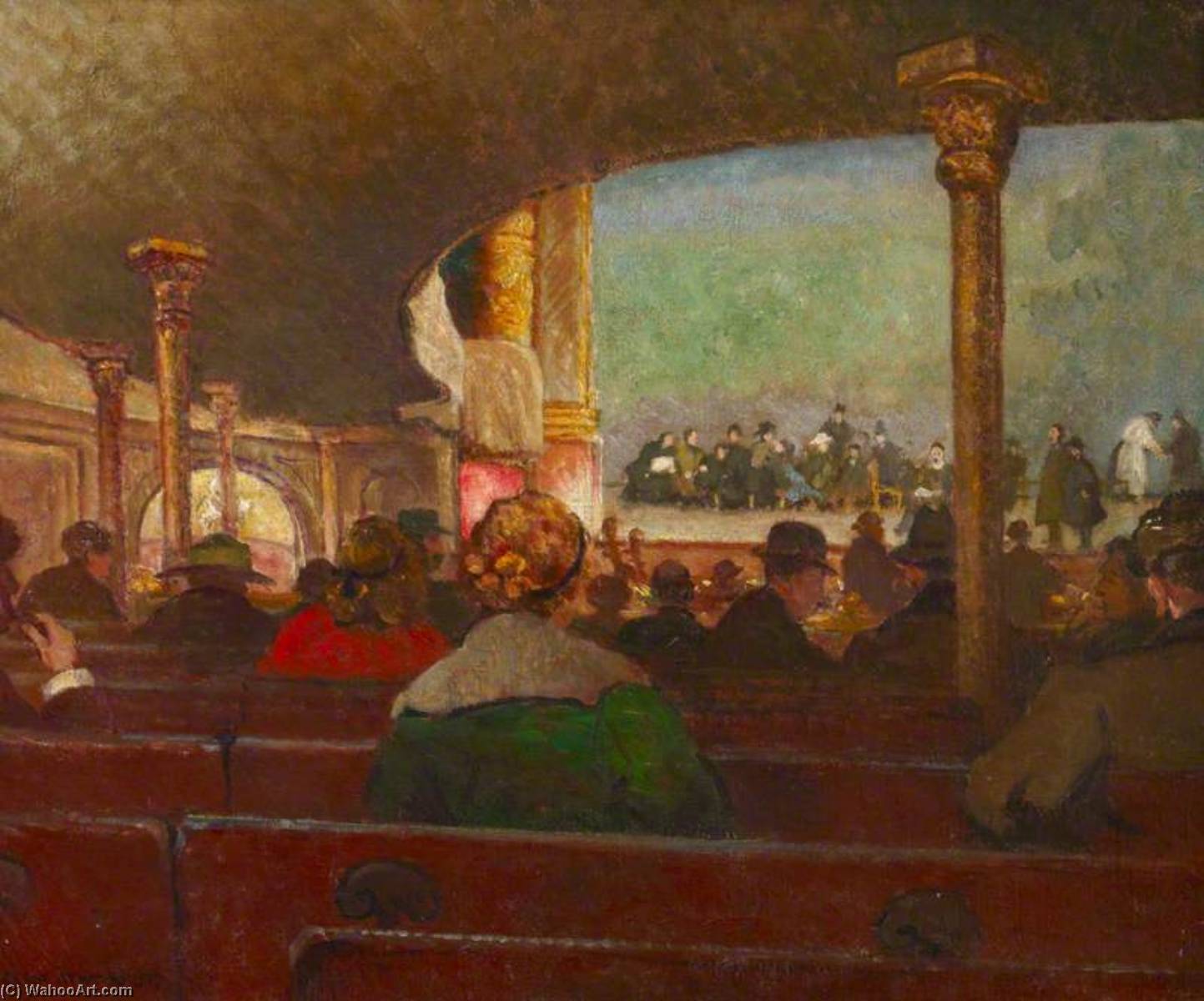 Oil Painting Replica The Rehearsal, Drury Lane, 1917 by Clare Atwood ...