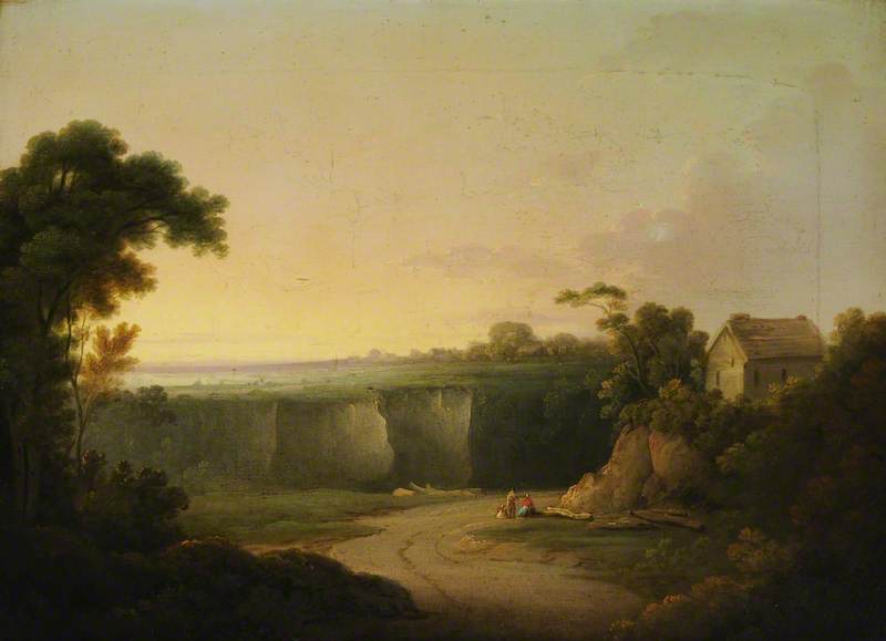 Art Reproductions Landscape with a Cottage and an Escarpment by John ...