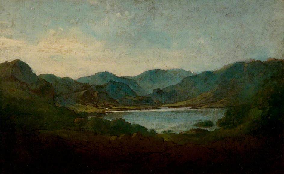Ordem Reproduções De Arte Keswick Lake, Cumberland (recto), 1818 por ...