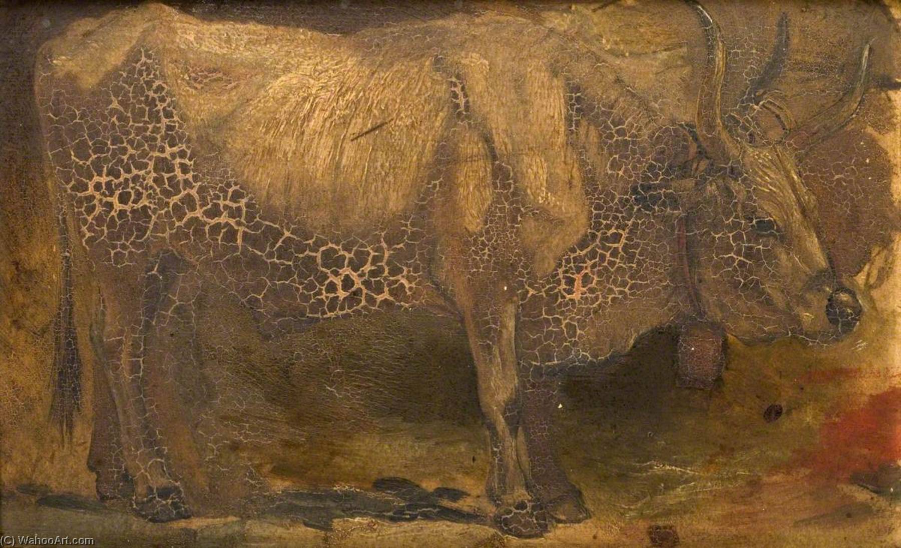 Paintings Reproductions Roman Ox (Standing) by George Heming Mason ...