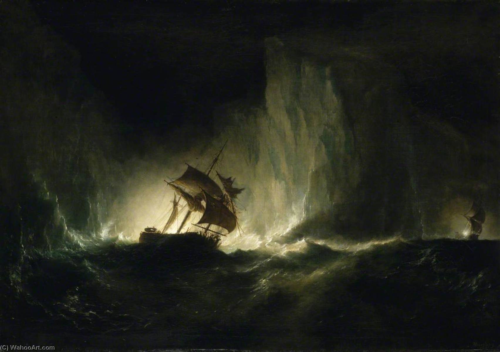 Order Artwork Replica HMS `Erebus` Passing Through the Chain of Bergs ...