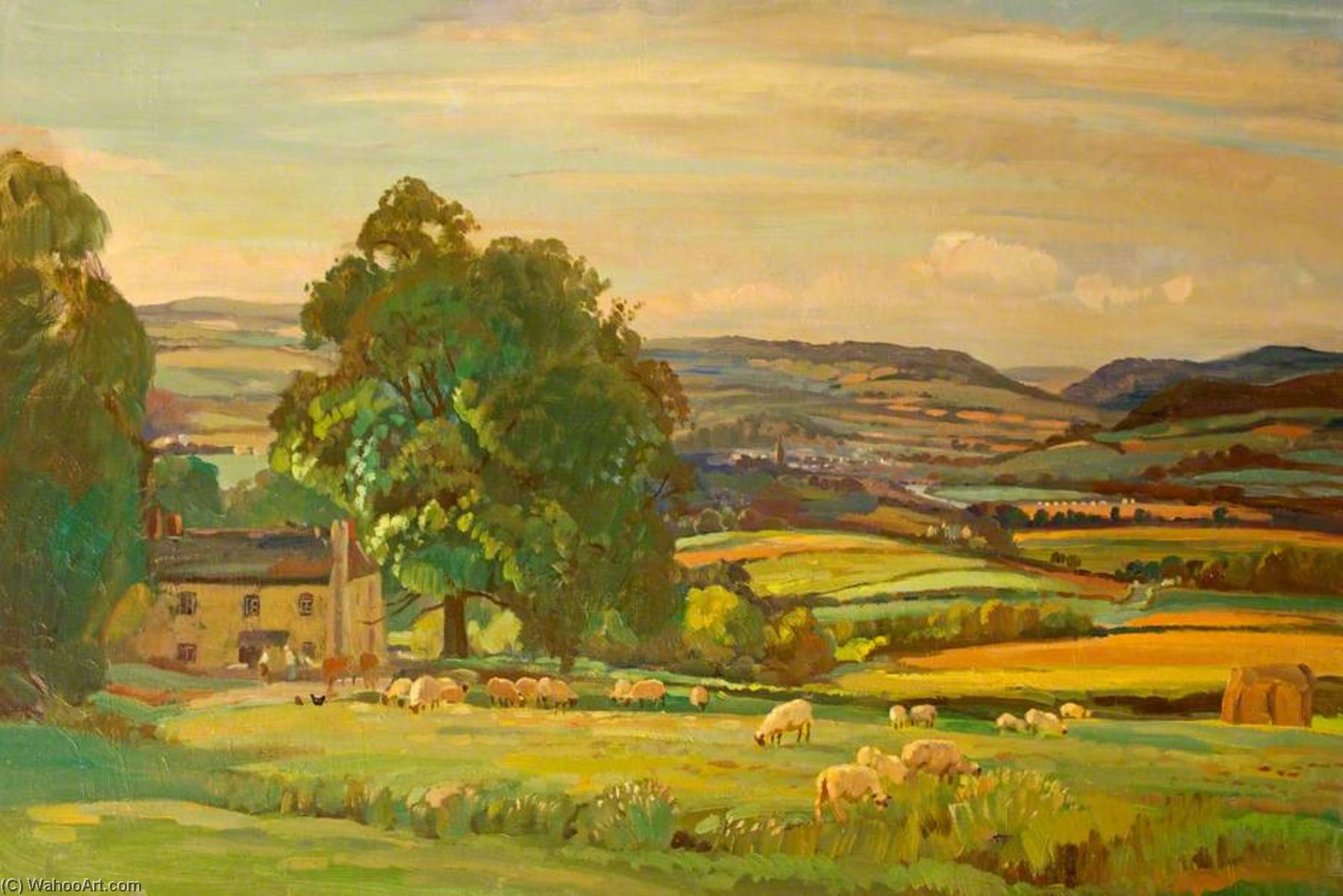 Monmouth from Lydart by Donald Henry Floyd (1892-1965) | Art ...