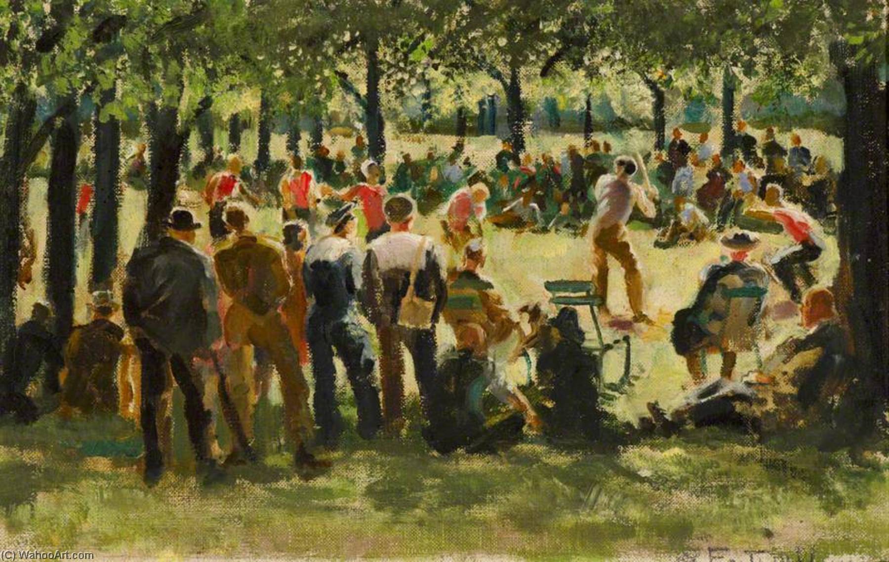 Paintings Reproductions Americans in Hyde Park, 1944 by Leila Faithfull ...