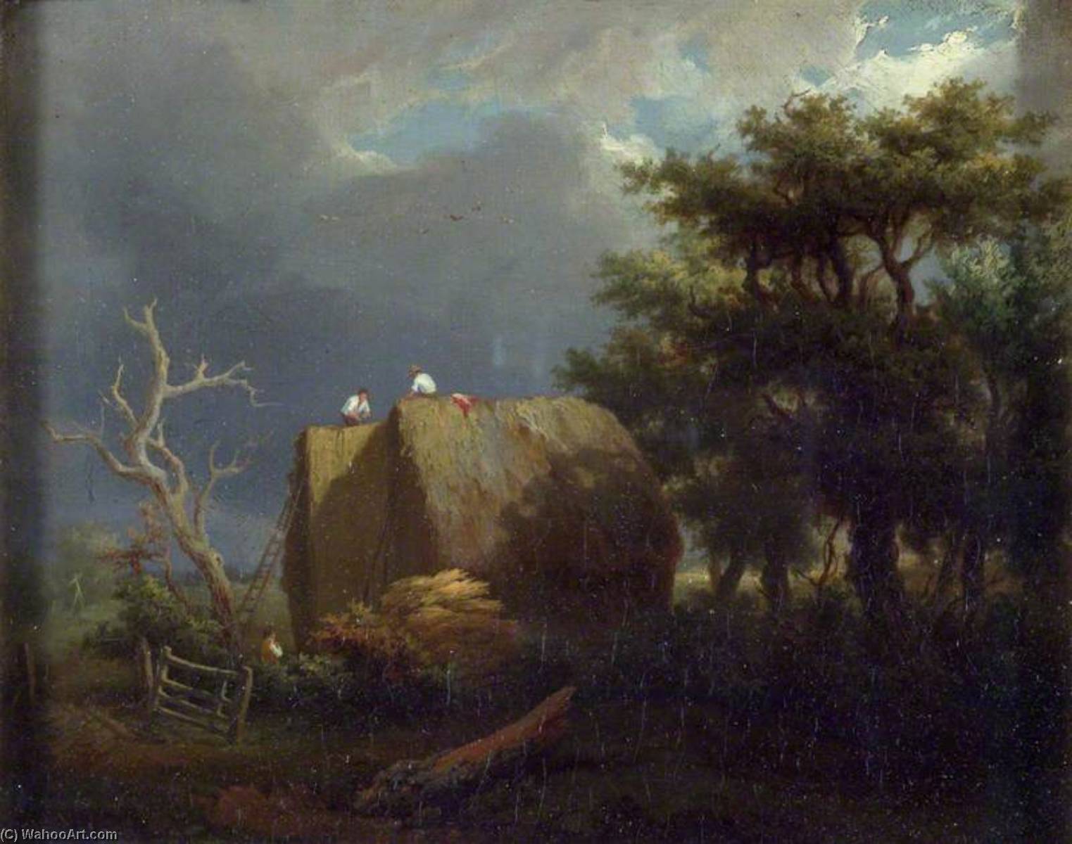 Reproductions D'art Paysage avec un Haystack de Patrick Nasmyth (1787 ...