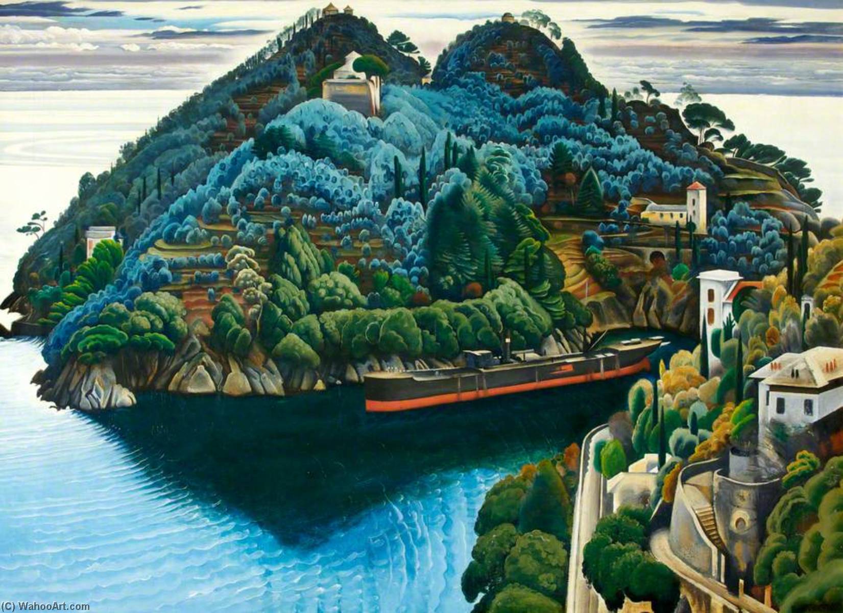 Museum Art Reproductions Portofino by Eric Henri Kennington (Inspired ...