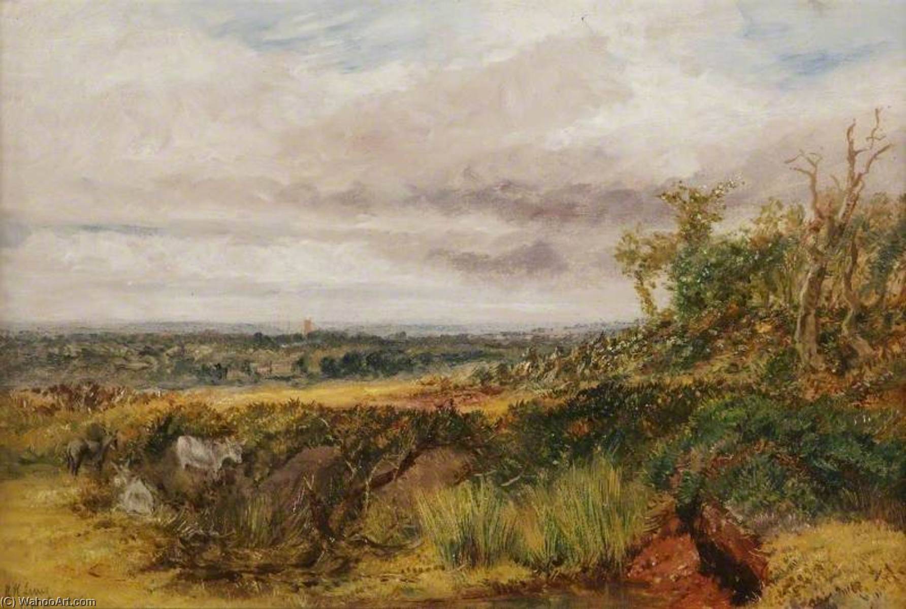 Oil Painting Replica Landscape, 1856 by Henry Harris Lines (1801-1889 ...