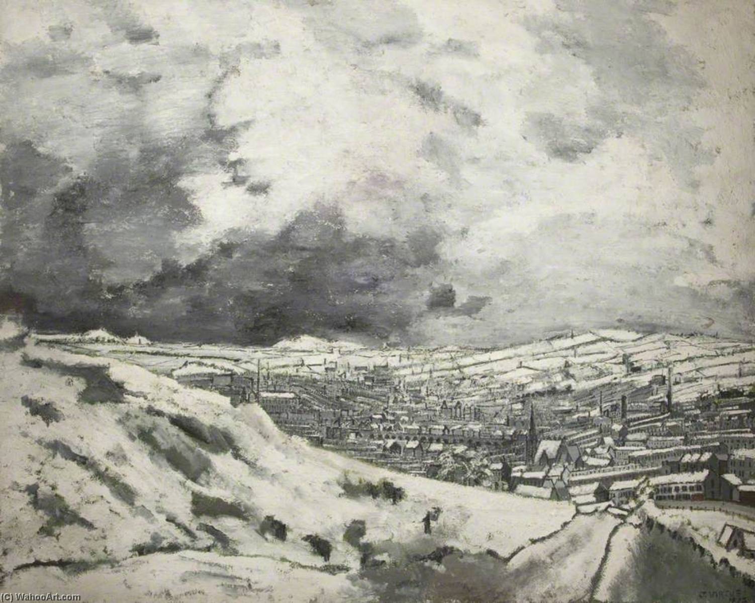 Accrington from the Coppice by John Virtue John Virtue | ArtsDot.com