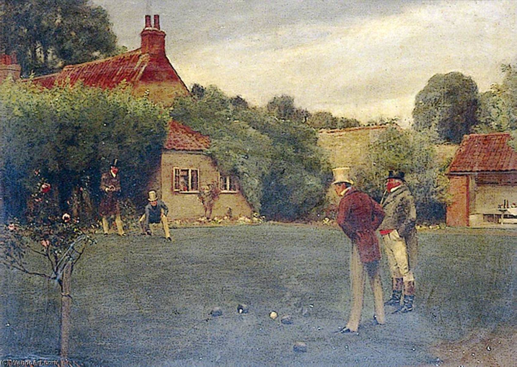 Get Paintings Reproductions A Game of Bowls by Charles Henry Malcolm ...