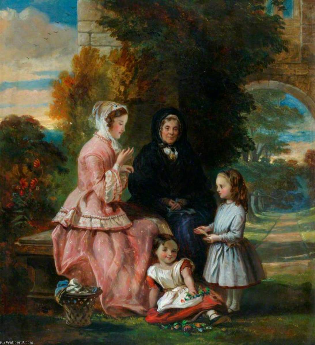 Ordem Reproduções De Arte Uma cena de jardim por Thomas Musgrave Joy ...