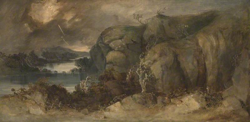 Commander Reproductions D'art Scène du lac Scottish, Orage de George ...