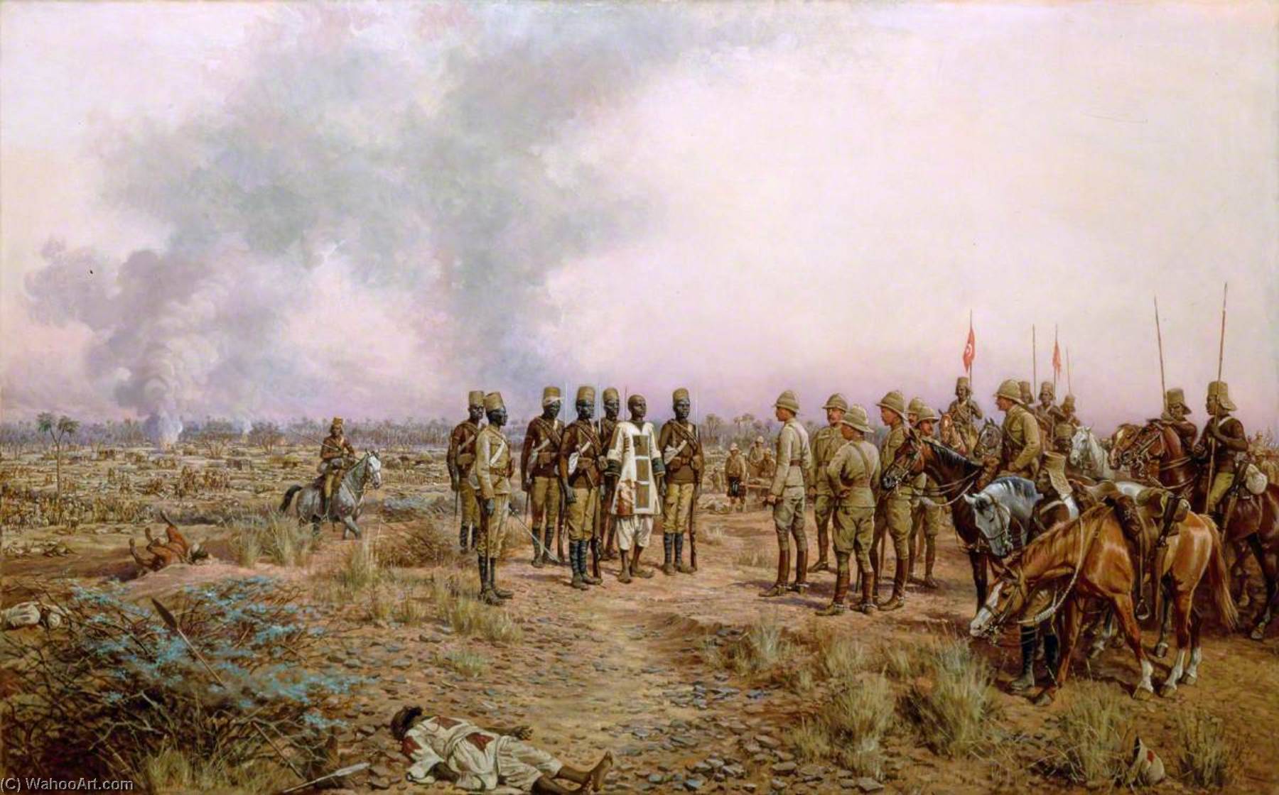 After the Battle. The Emir Mahmud Brought Prisoner to Herbert Kitchener ...