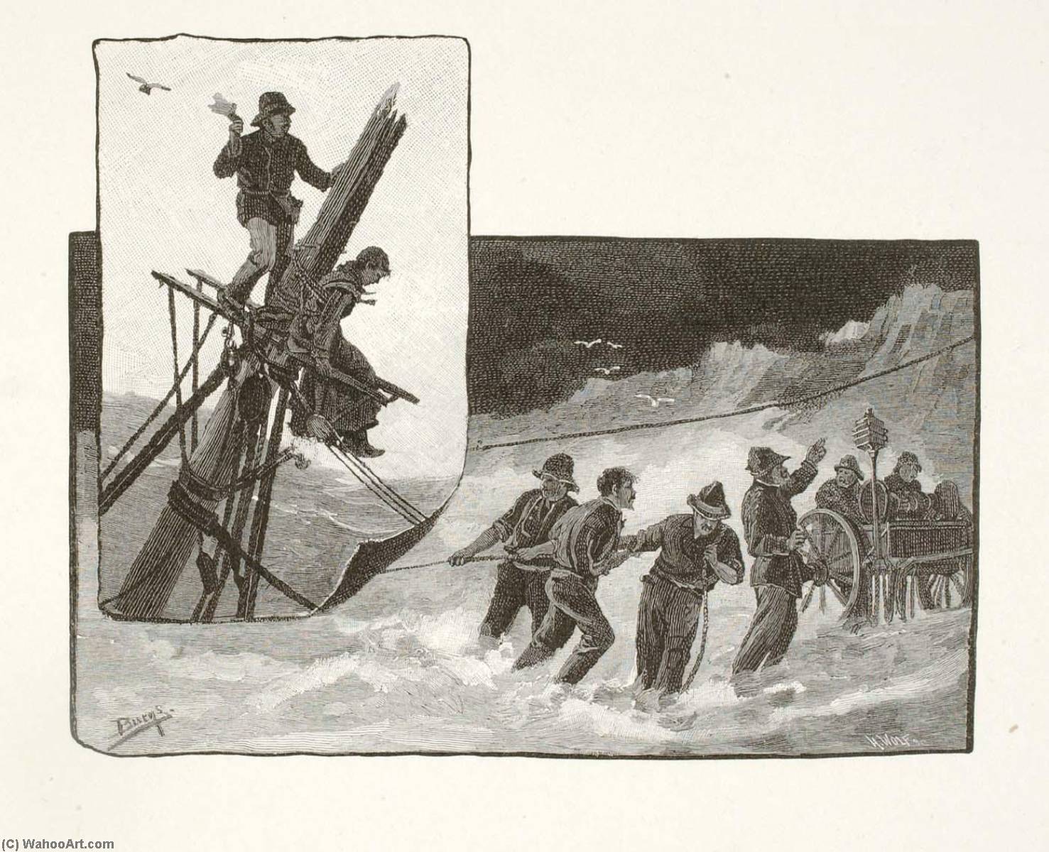 Off to a Wreck, 1879 by Henry Wolf (1925-2005, Austria) Henry Wolf ...