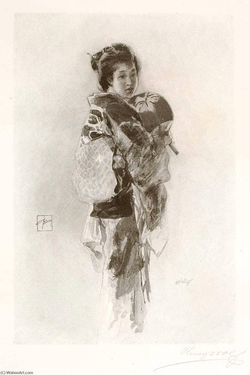 Fille japonaise, 1891 de Henry Wolf (1925-2005, Austria) Henry Wolf ...