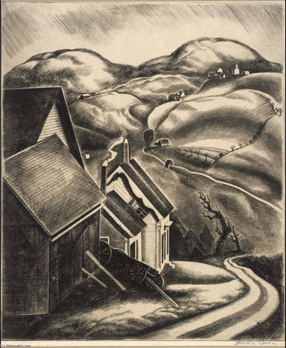 Artwork Replica The Valley, 1928 by Howard Cook (Inspired By) (1901 ...