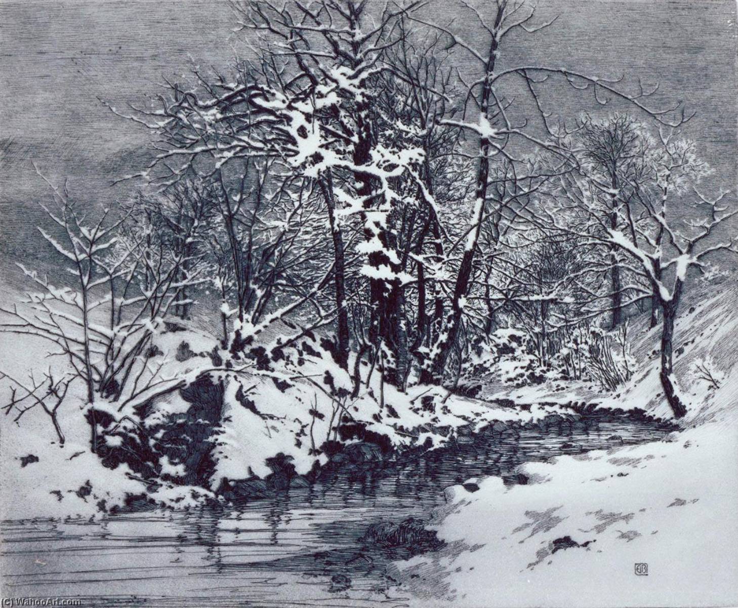 Oil Painting Replica Winter Morning, 1916 by George Elbert Burr (1859 ...