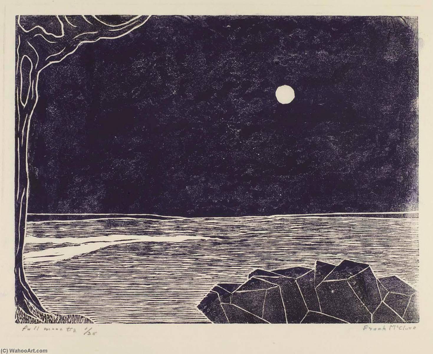 Pedir Reproducciones De Arte Luna completa 2 (sobre rocas de fuego) de Frank Mcclure (Inspirado ...