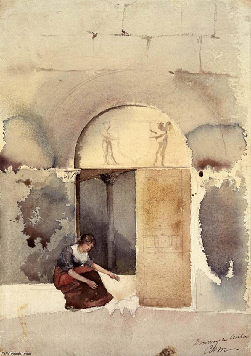 Oil Painting Replica Doorway in Anla( ) by Cass Gilbert (1859-1934 ...