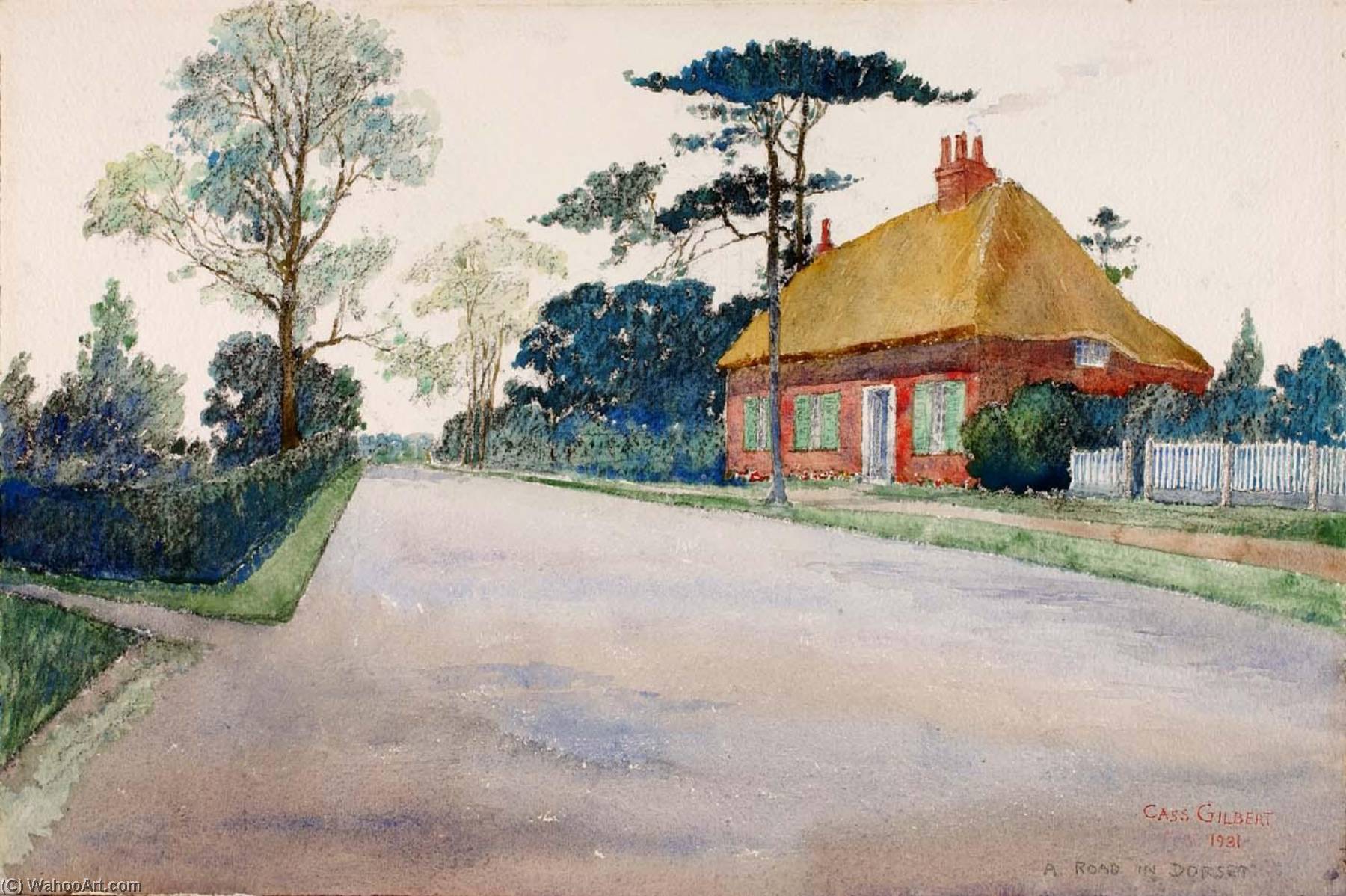 Get Paintings Reproductions A Road in Dorset, 1931 by Cass Gilbert ...
